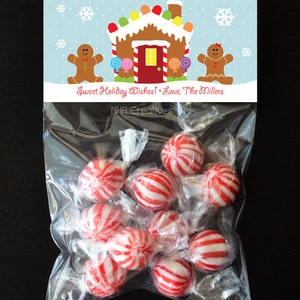 Personalized Gingerbread Theme Christmas Treat Bag Topper DIY Printable ...