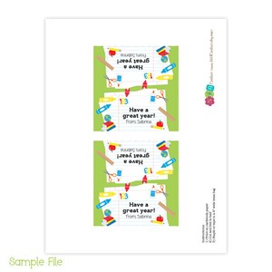 Personalized Back to School Treat Bag Topper - School Supplies - DIY ...