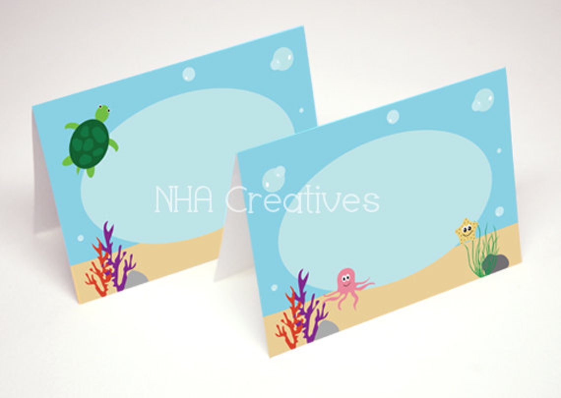 Under the Sea Place Cards DIY Printable Digital File | Etsy