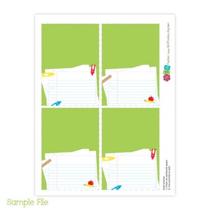 Back to School Themed Place Cards - School Supplies - DIY Printable ...