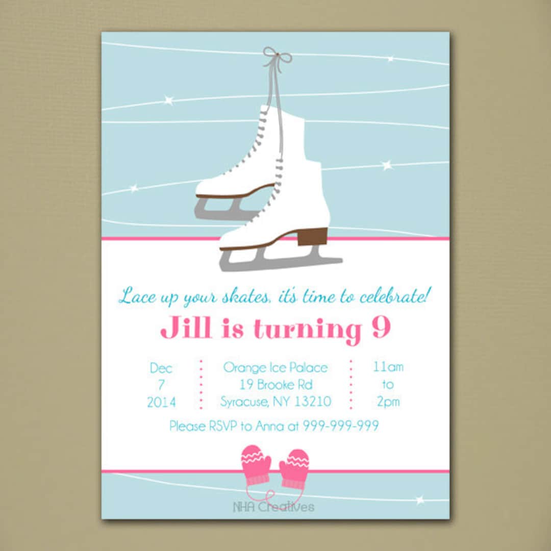 Ice Skating Party Invitation - Figure Skating - Personalized DIY ...