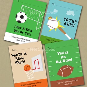 Personalized Sports Valentine's Day Cards - Soccer, Baseball ...