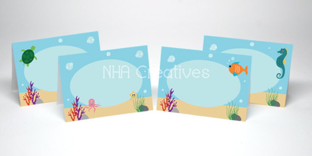 Under the Sea Place Cards - DIY Printable Digital File - Etsy