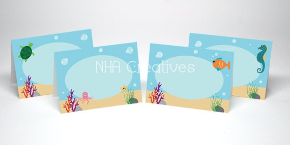Under the Sea Place Cards DIY Printable Digital File - Etsy