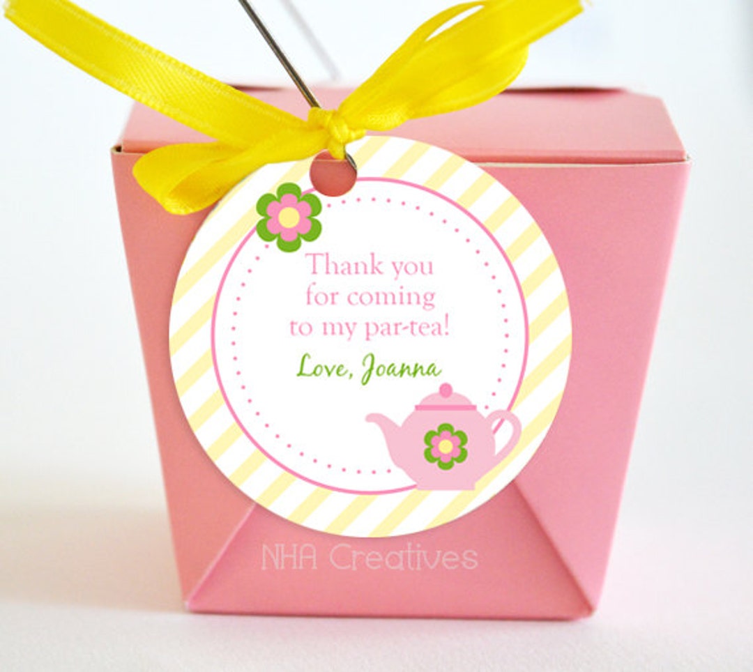 Personalized Tea Party Favor Tag - Personalized DIY Printable Digital ...