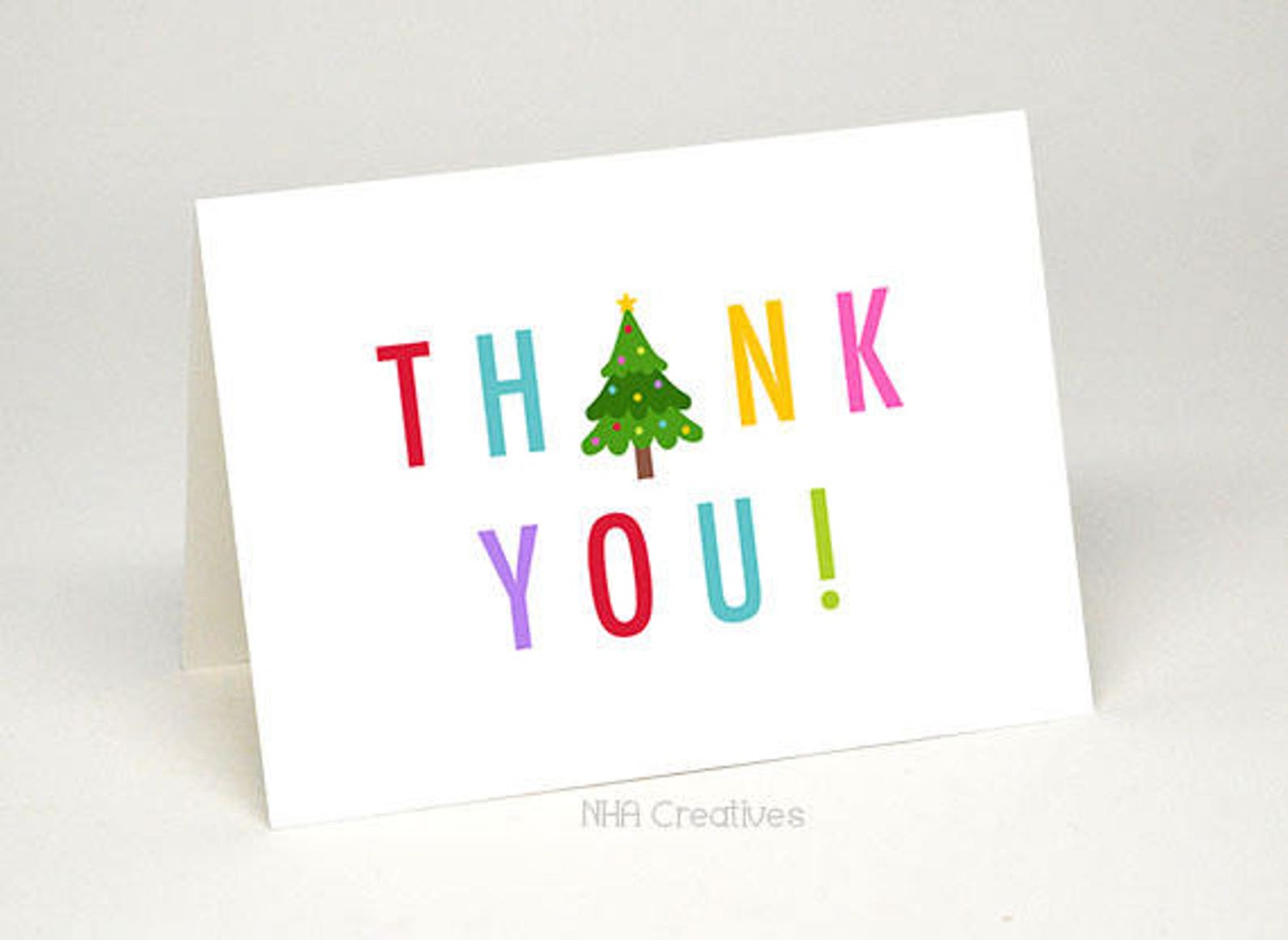 Christmas Tree Thank You Card DIY Printable Digital File - Etsy