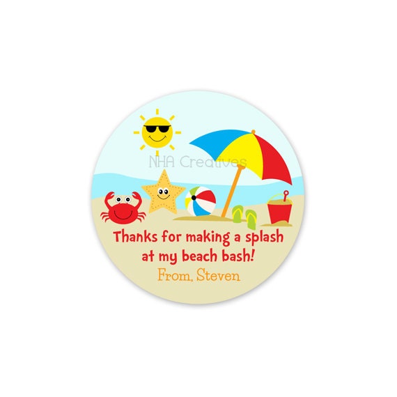 Personalized Beach Favor Tag DIY Printable Digital File - Etsy