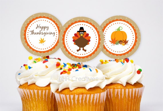 Thanksgiving Cupcake Toppers DIY Printable Digital File | Etsy