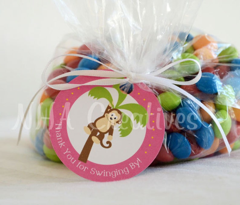 Monkey Favor Tag Girl or Boy DIY Printable Digital File | Etsy
