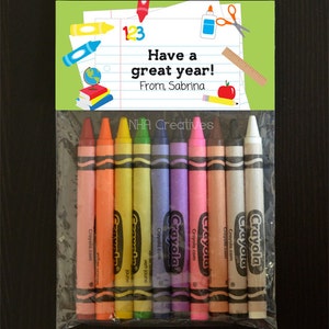 Personalized Back to School Treat Bag Topper - School Supplies - DIY ...