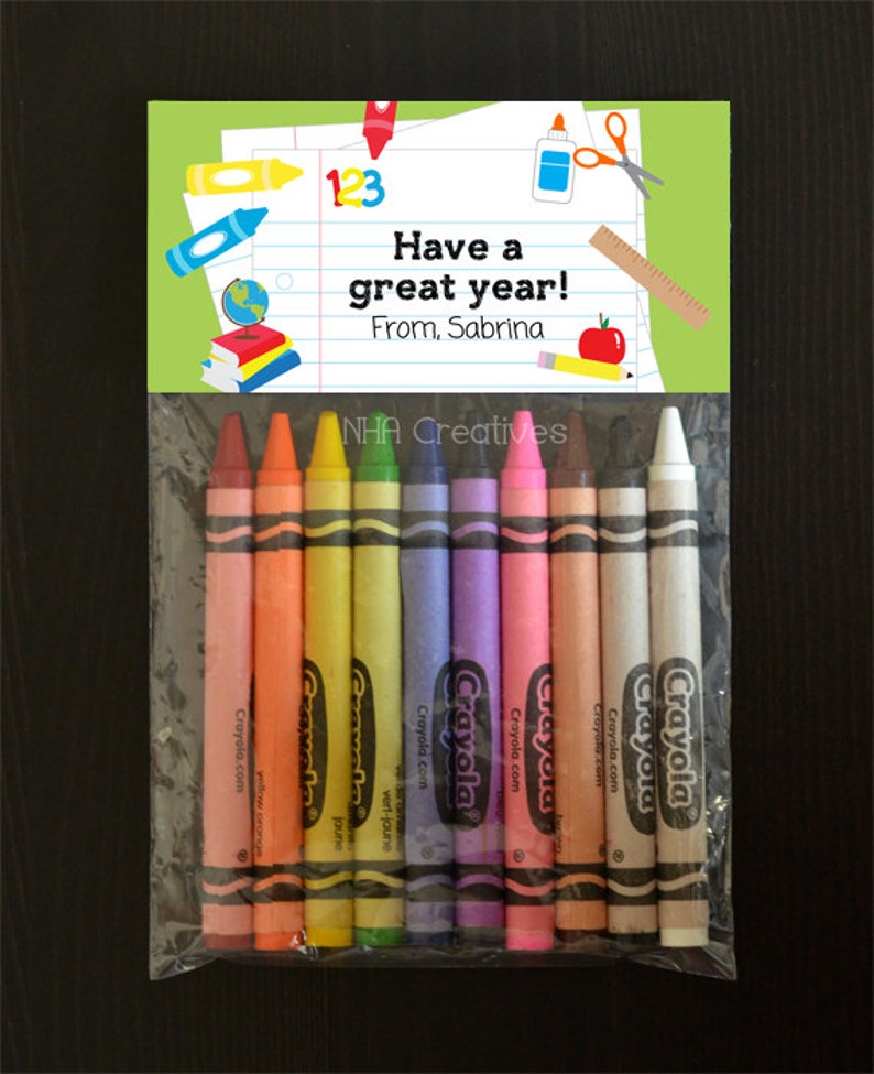 Personalized Back to School Treat Bag Topper - School Supplies - DIY ...