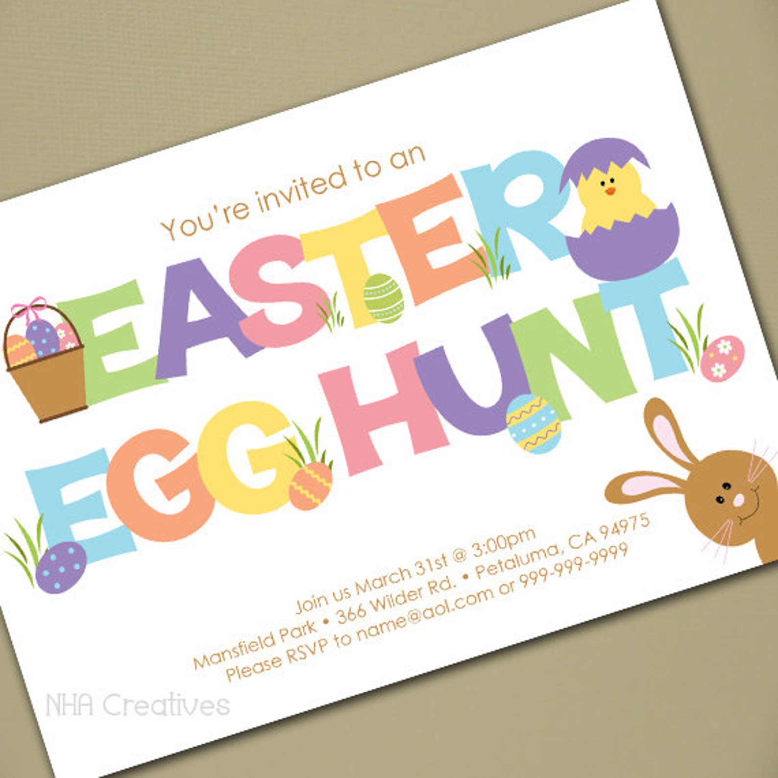 Easter Egg Hunt Invitation Personalized DIY Printable | Etsy
