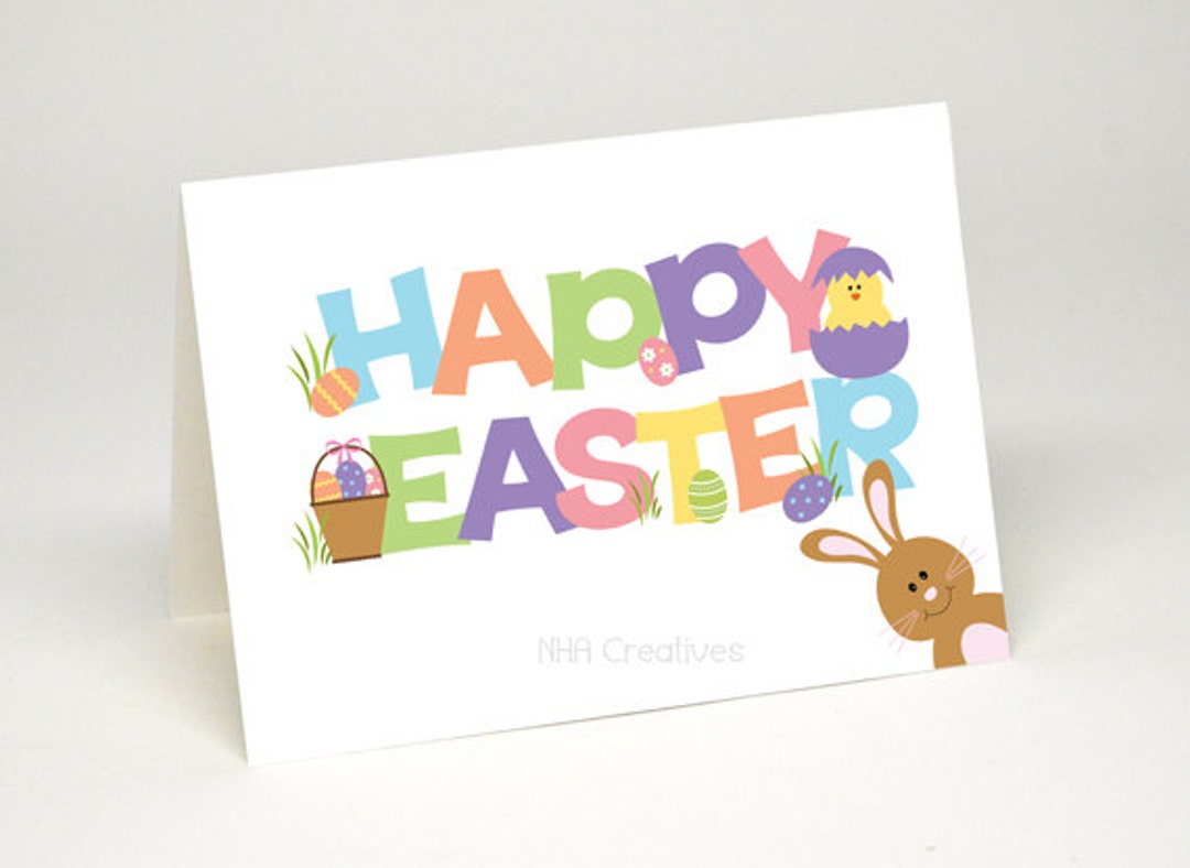 Happy Easter Card - DIY Printable Digital File - Etsy