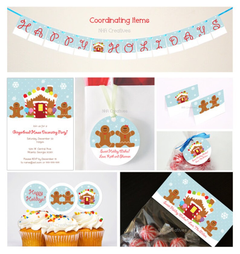 Personalized Gingerbread Theme Christmas Treat Bag Topper - Etsy