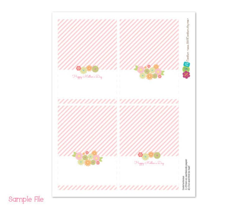 Mother's Day Place Cards Spring Flowers DIY Printable - Etsy
