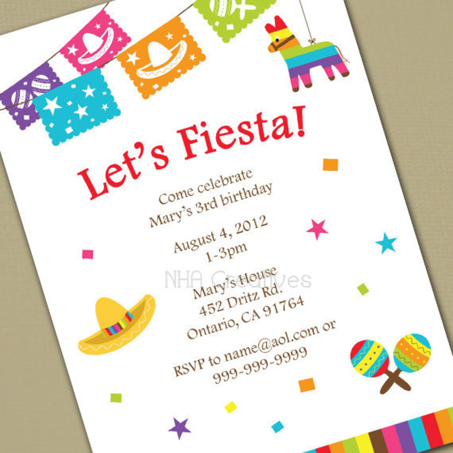 Fiesta Birthday Invitation - Personalized DIY Printable Digital File - Etsy