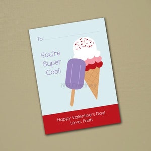 Personalized Sweet Valentine's Day Cards Sweets, Cupcakes, Donut, Ice ...