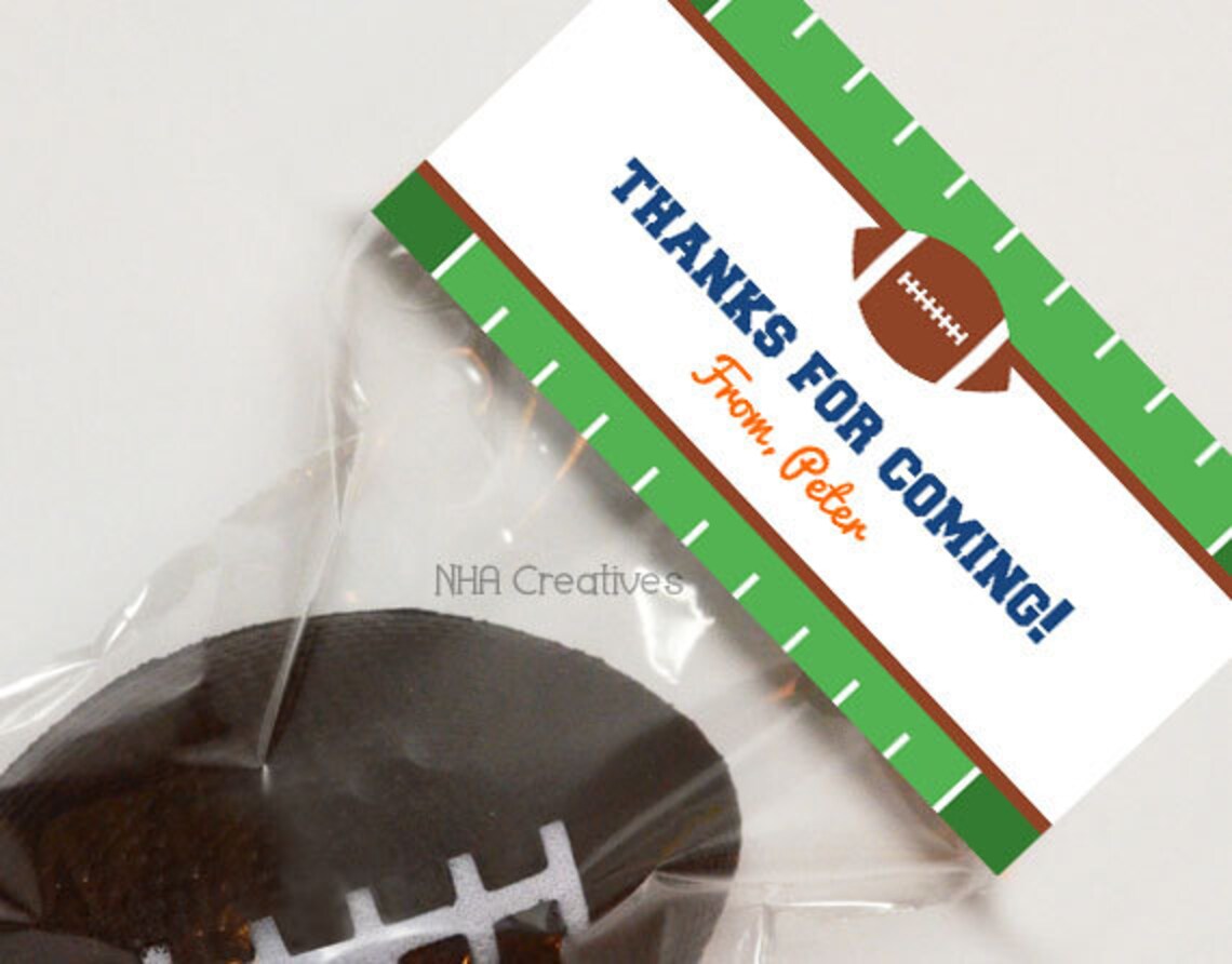 Personalized Football Treat Bag Topper DIY Printable Digital | Etsy