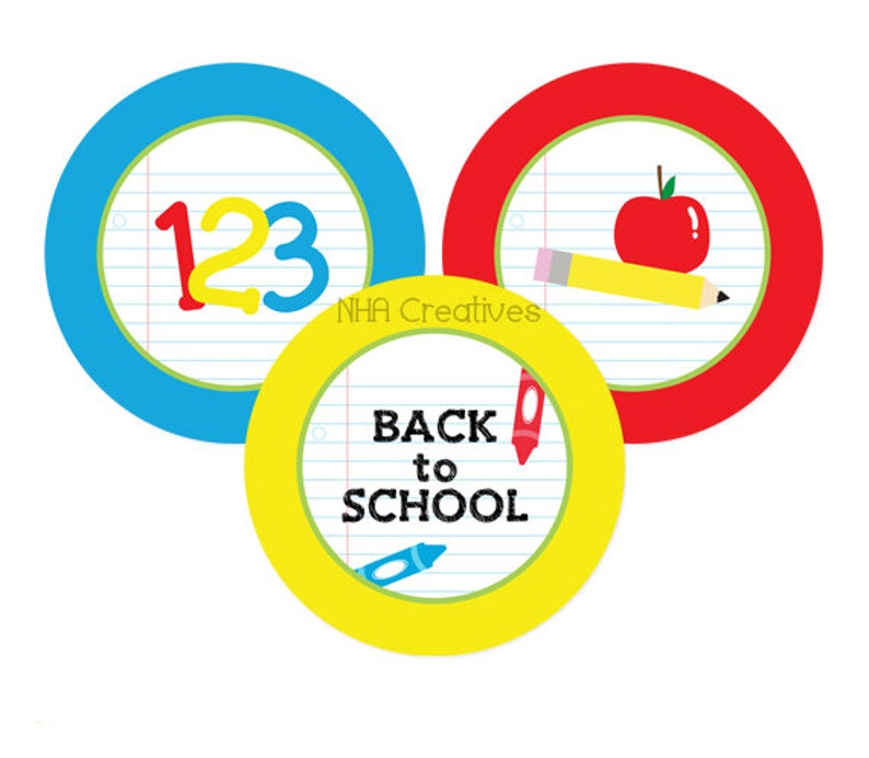 Back to School Themed Cupcake Toppers School Supplies DIY | Etsy