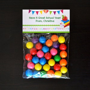 Personalized Back to School Themed Treat Bag Topper - Bookworm - DIY ...