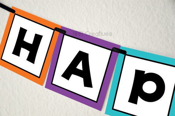 Happy Birthday Monster Banner DIY Printable Digital File | Etsy