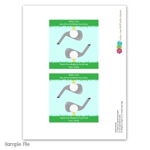 Personalized Golf Treat Bag Topper - DIY Printable Digital File - Etsy