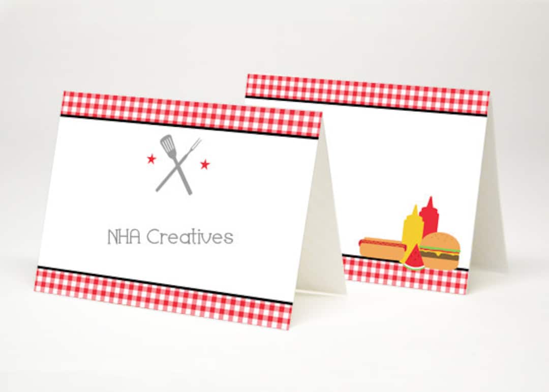 Barbecue Place Cards - DIY Printable Digital File - Etsy