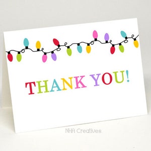 Christmas Lights Thank You Card - DIY Printable Digital File - Etsy