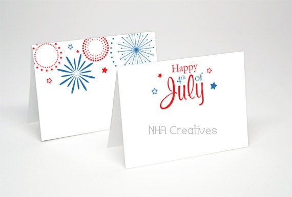 Items similar to Fourth of July Place Cards - Fireworks - DIY Printable ...