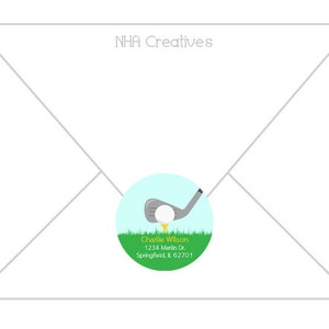 Personalized Golf Address Label DIY Printable Digital File - Etsy