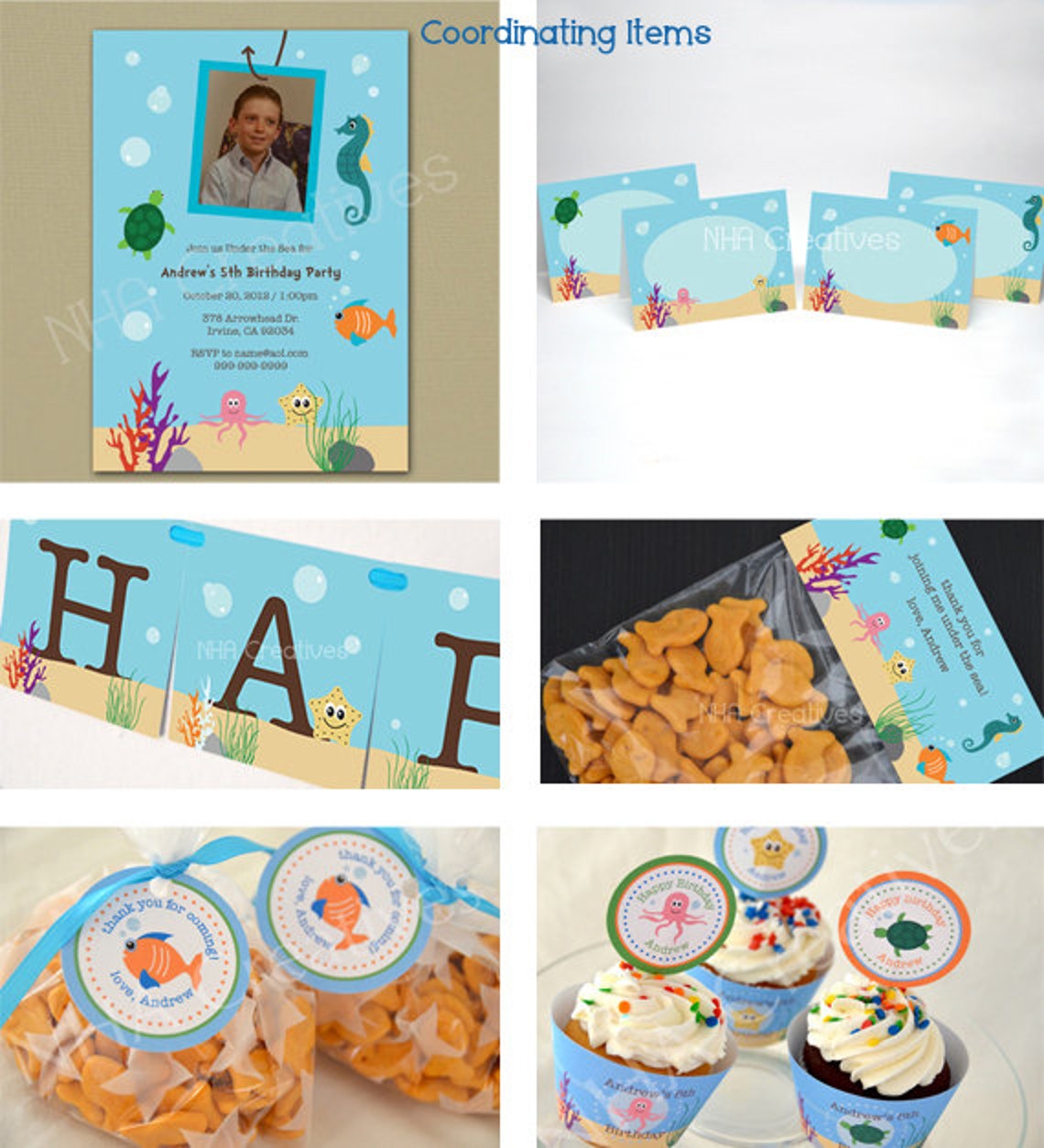 Under the Sea Party Favor Tags Personalized DIY Printable - Etsy