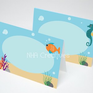 Under the Sea Place Cards - DIY Printable Digital File - Etsy