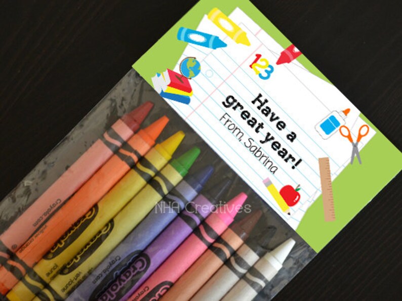 Personalized Back to School Treat Bag Topper School Supplies - Etsy