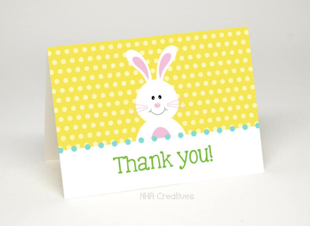 Bunny Thank You Card - DIY Printable Digital File - Etsy