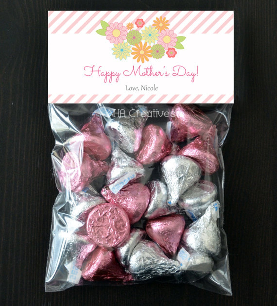 Personalized Happy Mother's Day Treat Bag Topper DIY | Etsy