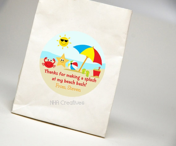 Personalized Beach Favor Tag DIY Printable Digital File - Etsy