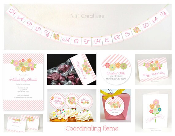 Mother's Day Place Cards Spring Flowers DIY Printable - Etsy