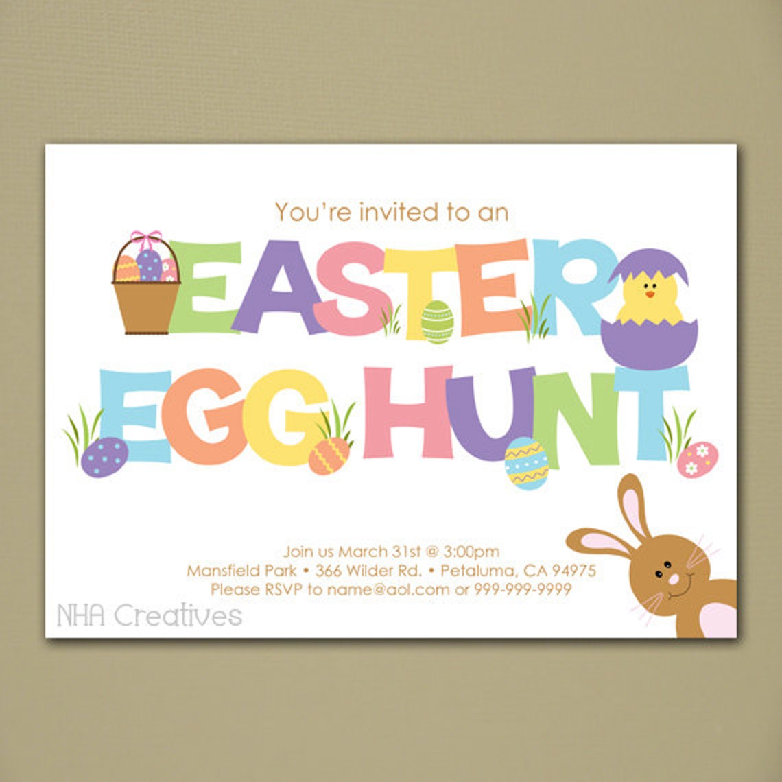 Easter Egg Hunt Invitation Personalized DIY Printable | Etsy