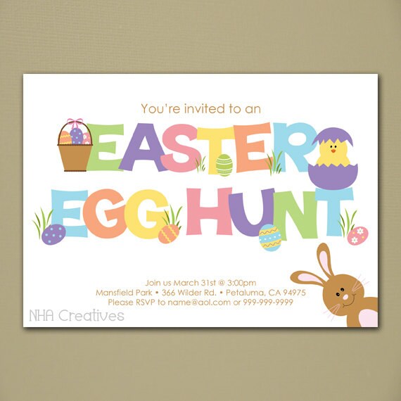 Easter Egg Hunt Invitation Personalized DIY Printable | Etsy