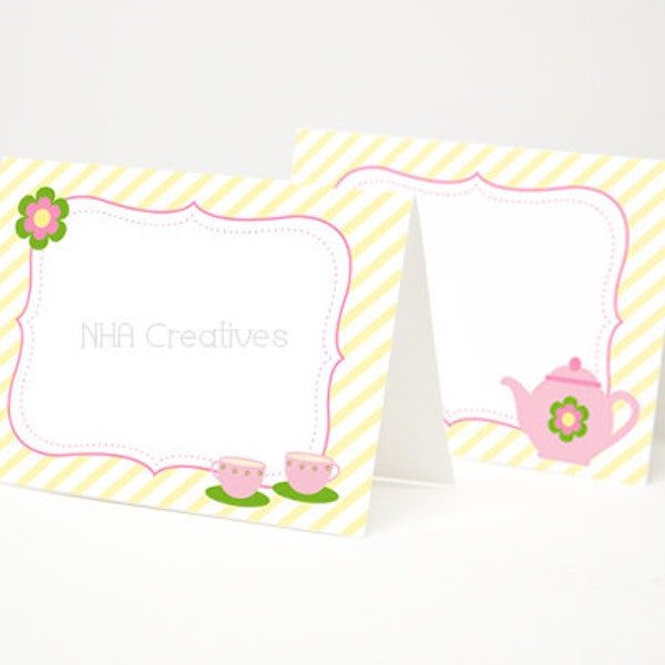 Tea Party Place Card - Etsy