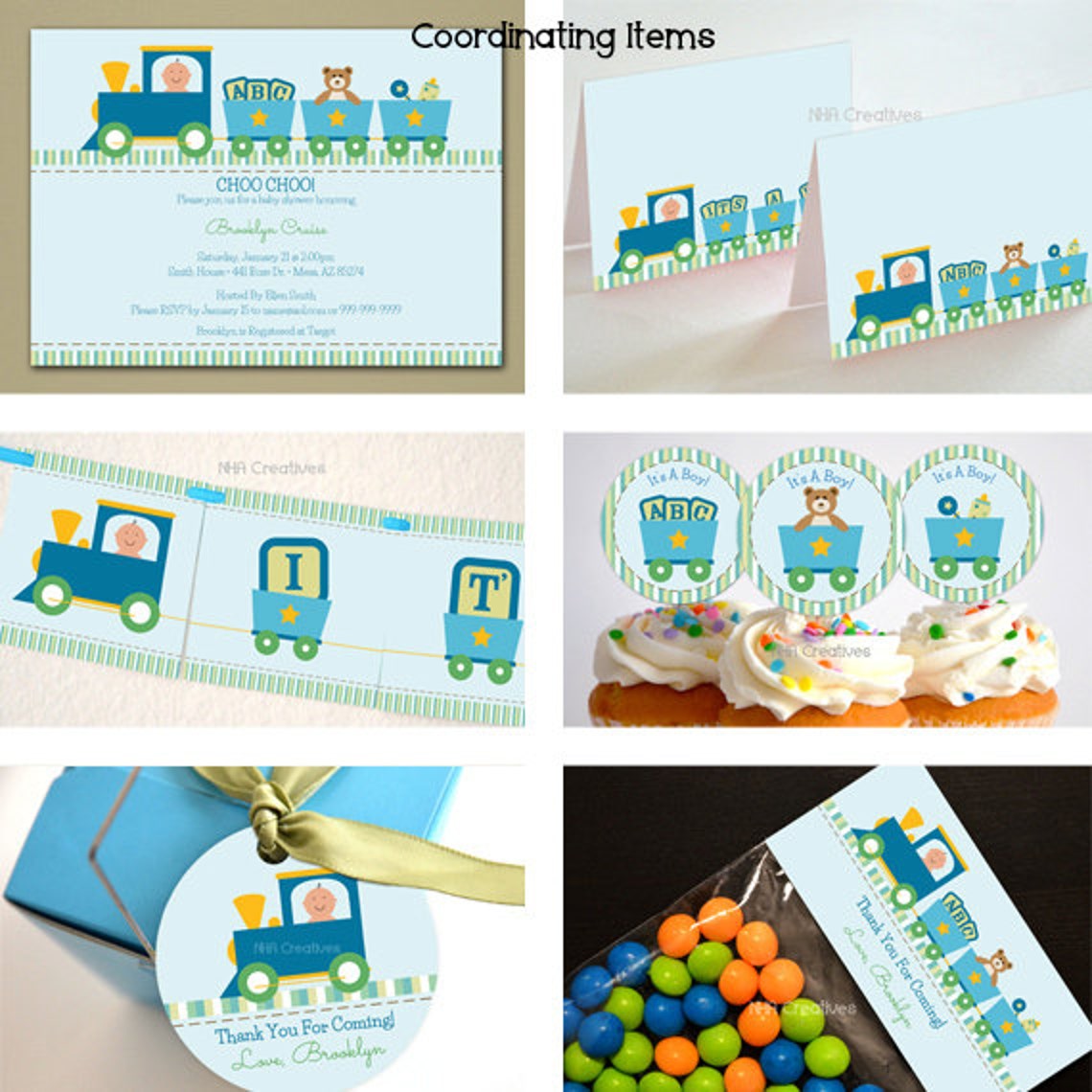 Train Baby Shower Invitation Baby Boy Personalized DIY - Etsy