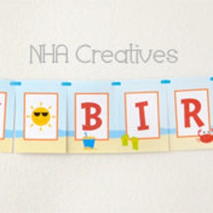 Happy Birthday Beach Banner - DIY Printable Digital File - Etsy