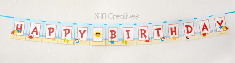 Happy Birthday Beach Banner DIY Printable Digital File - Etsy