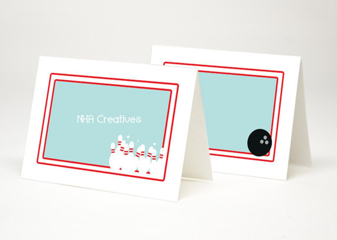 Bowling Place Cards - Bowling Ball and Bowling Pins - DIY Printable ...