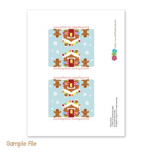 Personalized Gingerbread Theme Christmas Treat Bag Topper DIY Printable ...