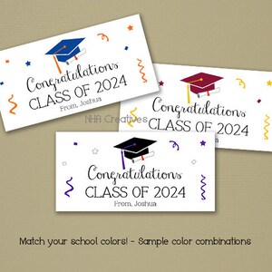 Custom Graduation Treat Bag Topper DIY Printable Digital File - Etsy