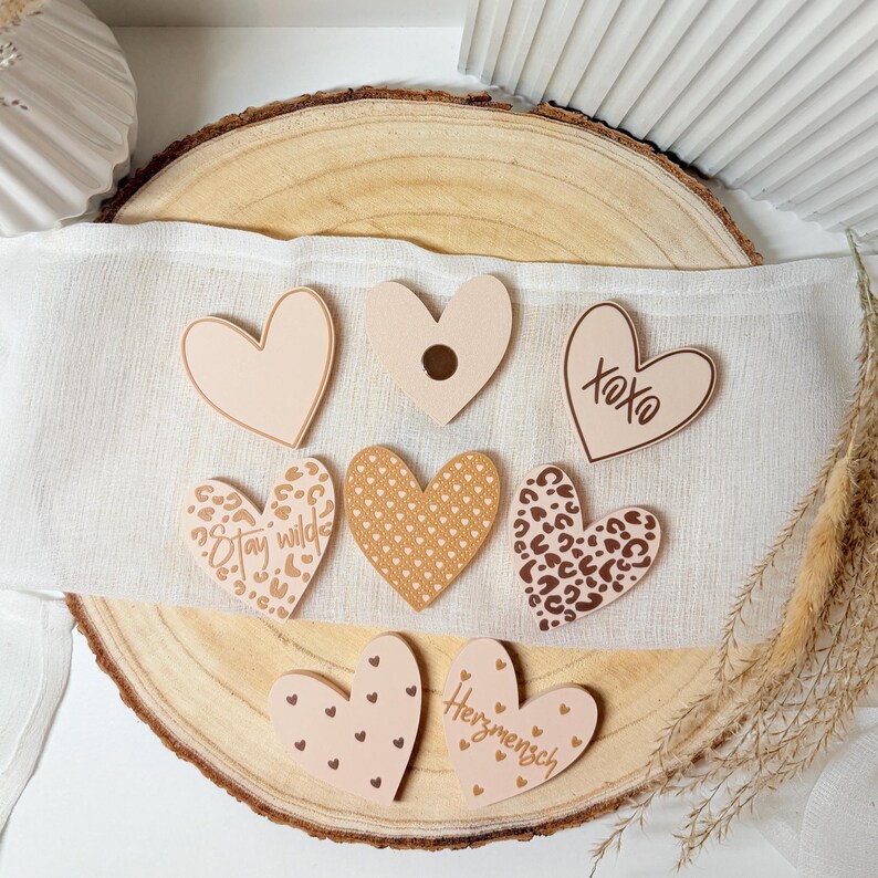 3MF + STL 3D Print File – 8x Magnetic Hearts – Fridge Magnet Heart Set ...