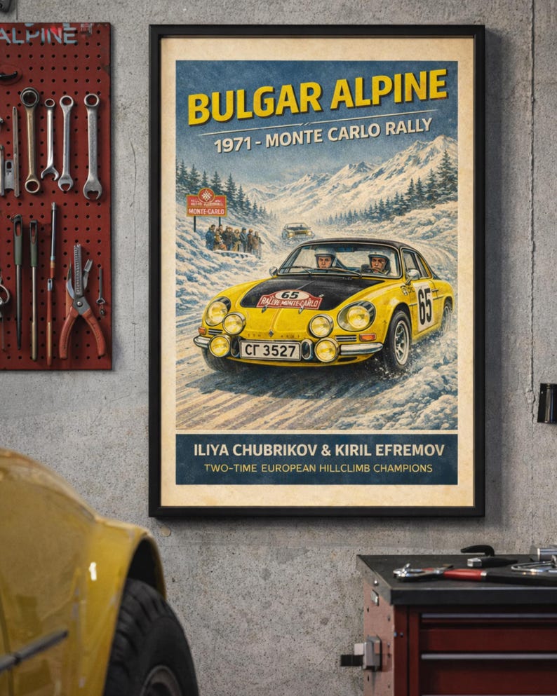 Bulgar Alpine Monte Carlo 1971 Rally Poster | Vintage Motorsport Art - Etsy