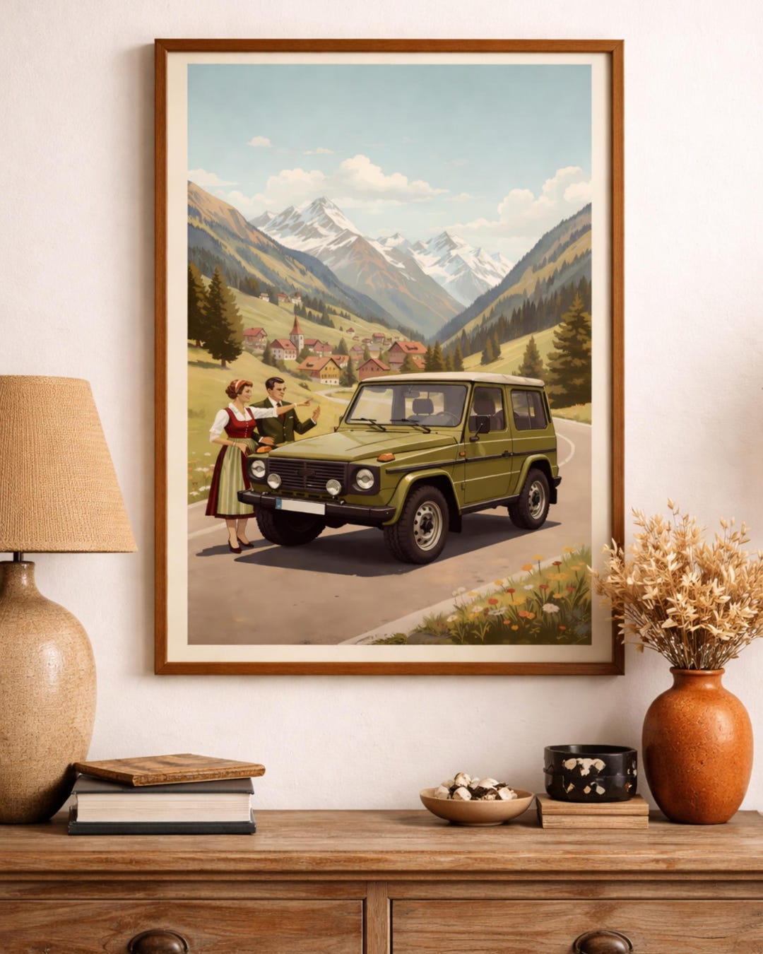 Alpine 4x4 Vintage Car Poster, Mountain off Road Wall Art, Adventure ...