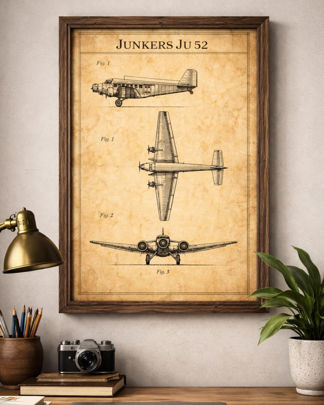 Junkers Ju 52 Blueprint, Vintage Aviation Art (digital Download) - Etsy